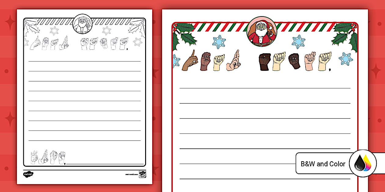 ASL Dear Santa Letter (teacher made) - Twinkl