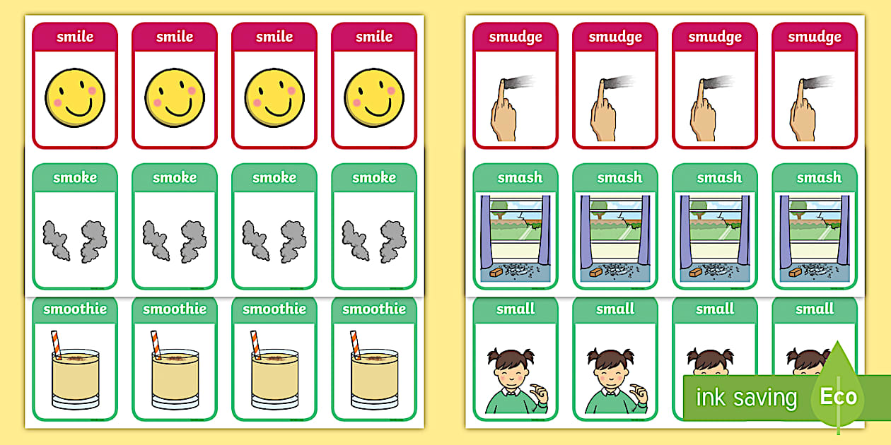 /sm/ Initial Sound Snap Card Game (teacher made) - Twinkl
