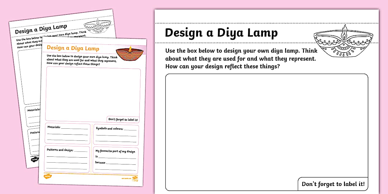 Design a Diya Lamp Worksheet (Teacher-Made) - Twinkl