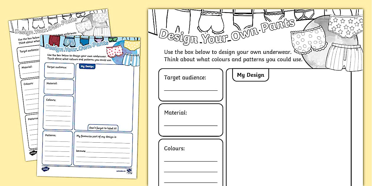 Design Your Own Pants Worksheet (teacher made) - Twinkl