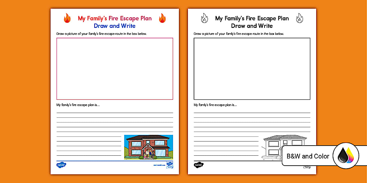 Fire Escape Plan Worksheet | Fire Safety | Twinkl USA