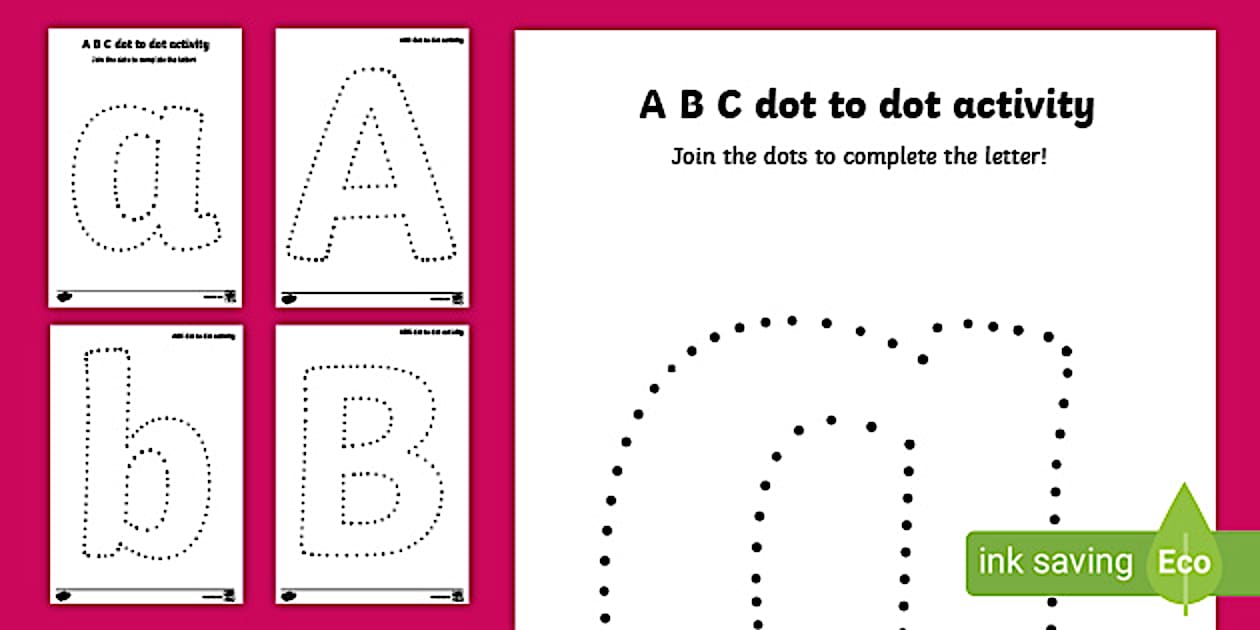 ABC Dot to Dot Printable sheet - Educational Resources