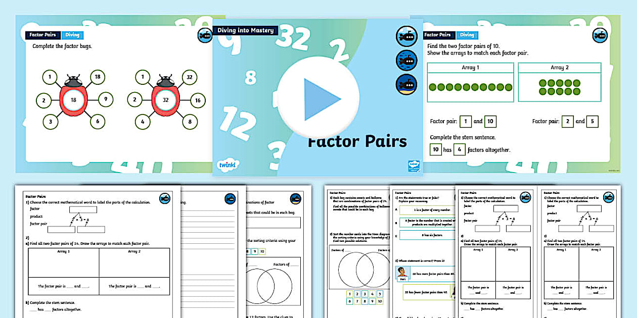 👉 Y4 Diving into Mastery: Step 1 Factor Pairs Teaching Pack