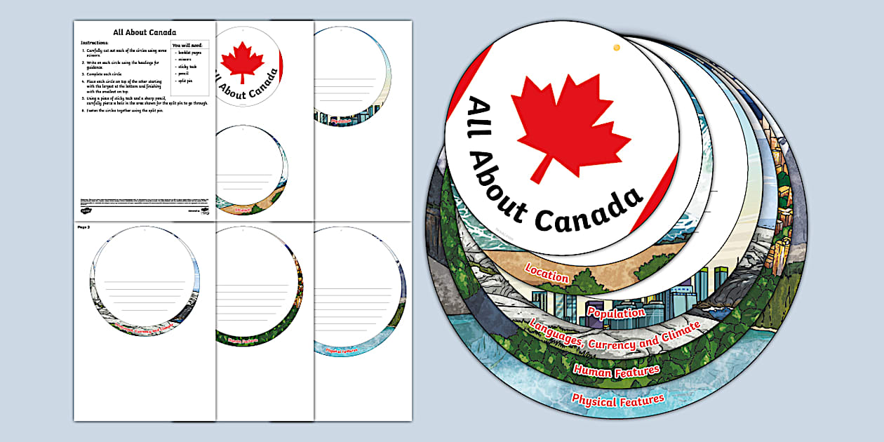 All About Canada Circles Booklet (professor feito) - Twinkl