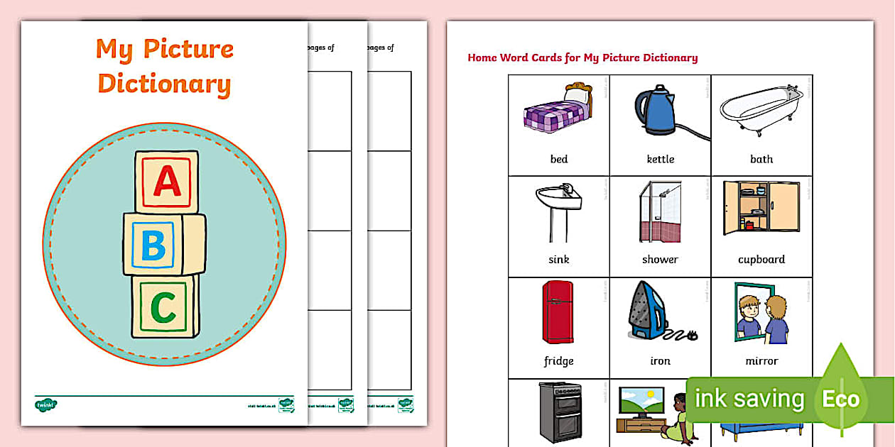 Editable Home Picture Dictionary Word Cards (teacher made)