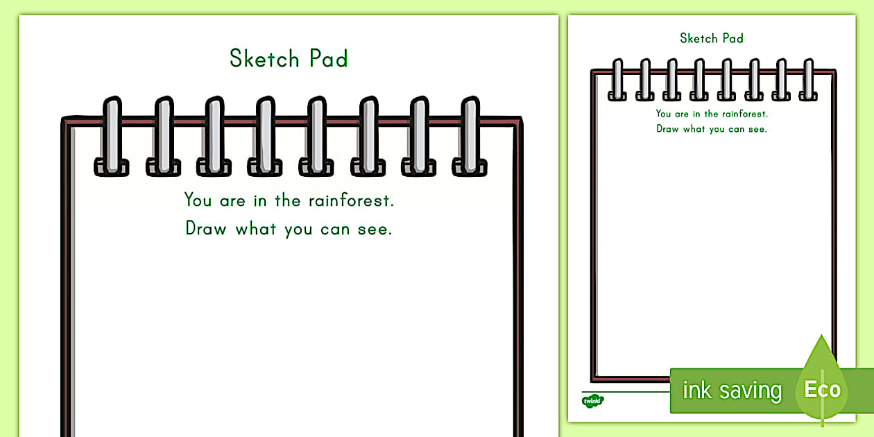 Rainforest Explorer Role Play Observation Sketch Pad Worksheet