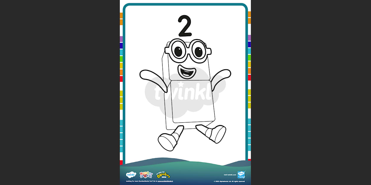 numberblock 4 colouring