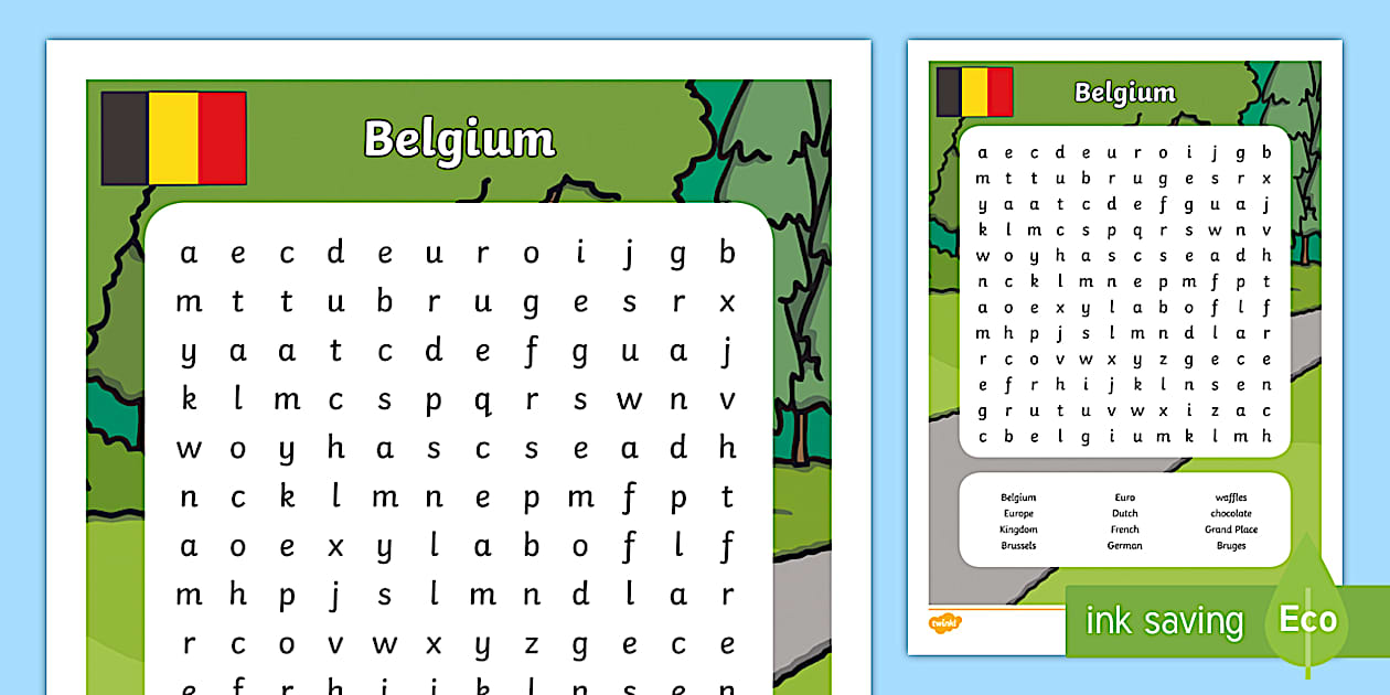 Belgium Word Search (teacher made) - Twinkl