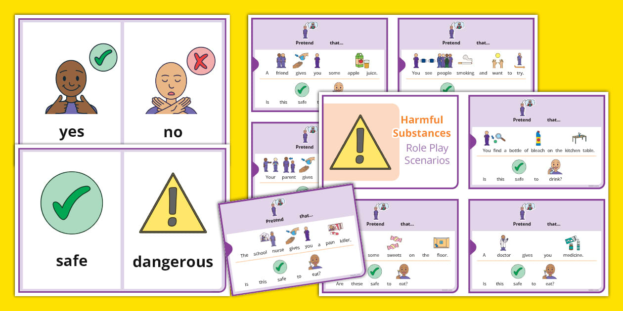 Twinkl Symbols: Older Learners: Harmful Substances Cards