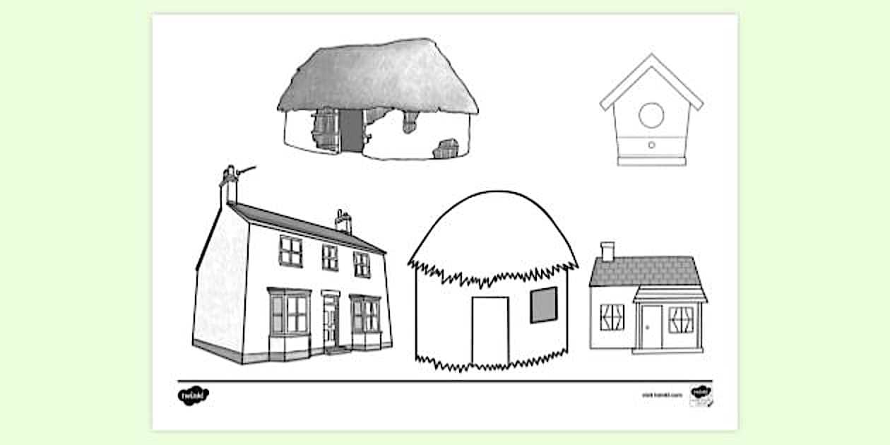 Colouring Page of Houses and Homes | Colouring Sheets