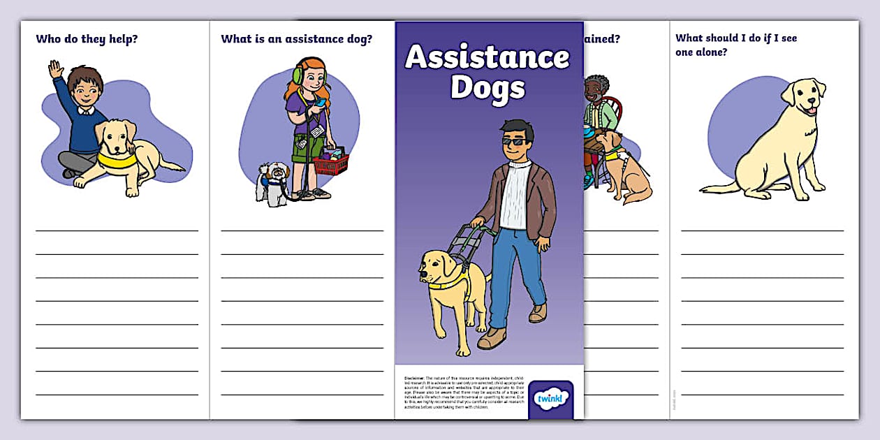 Assistance Dogs Leaflet Template (teacher made) - Twinkl