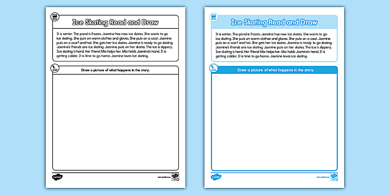 Kindergarten Reading Comprehension Ice Skating | Twinkl USA