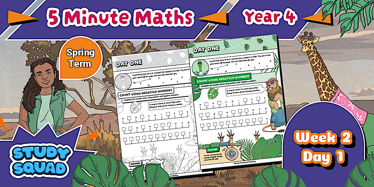 👉 Study Squad 5 Minute Maths - Year 4 Spring - Week 2 Day 1