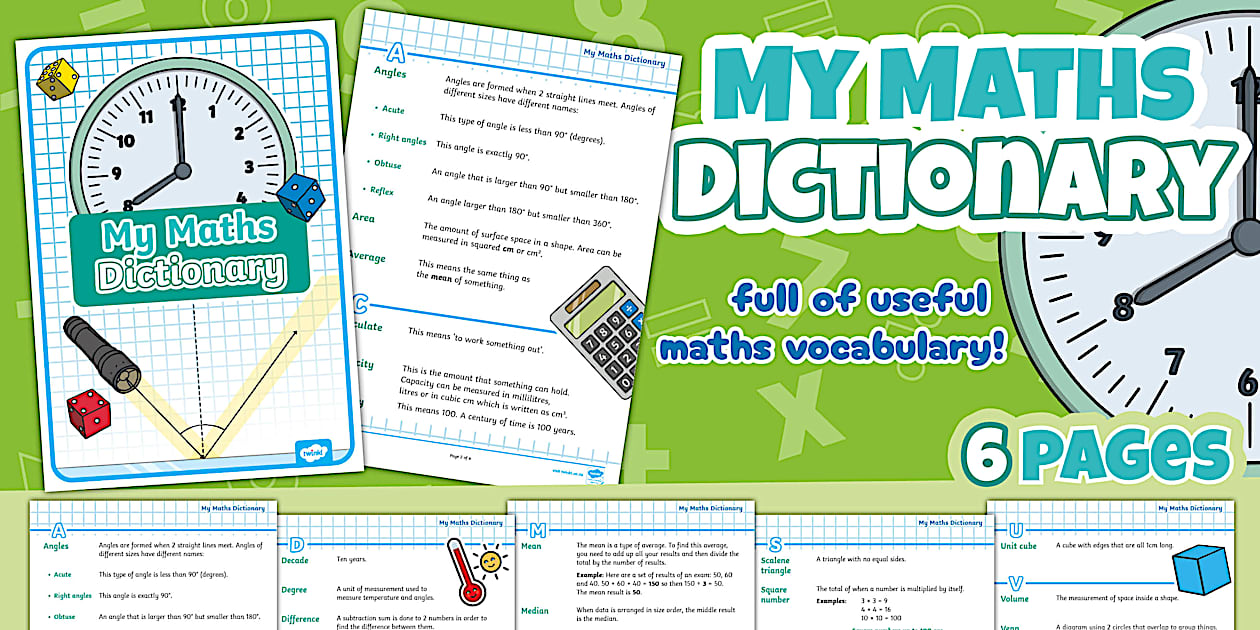 Maths Dictionary for learning key Numeracy Language | Twinkl