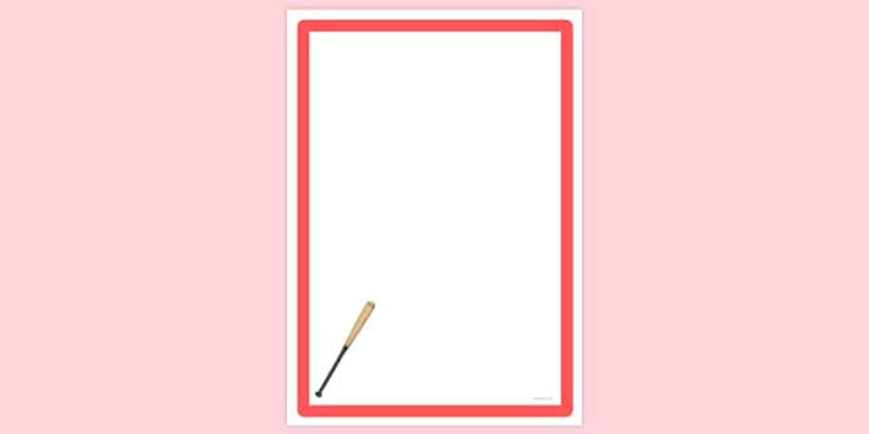 Baseball Bat Page Border | Page Borders | Twinkl - Twinkl
