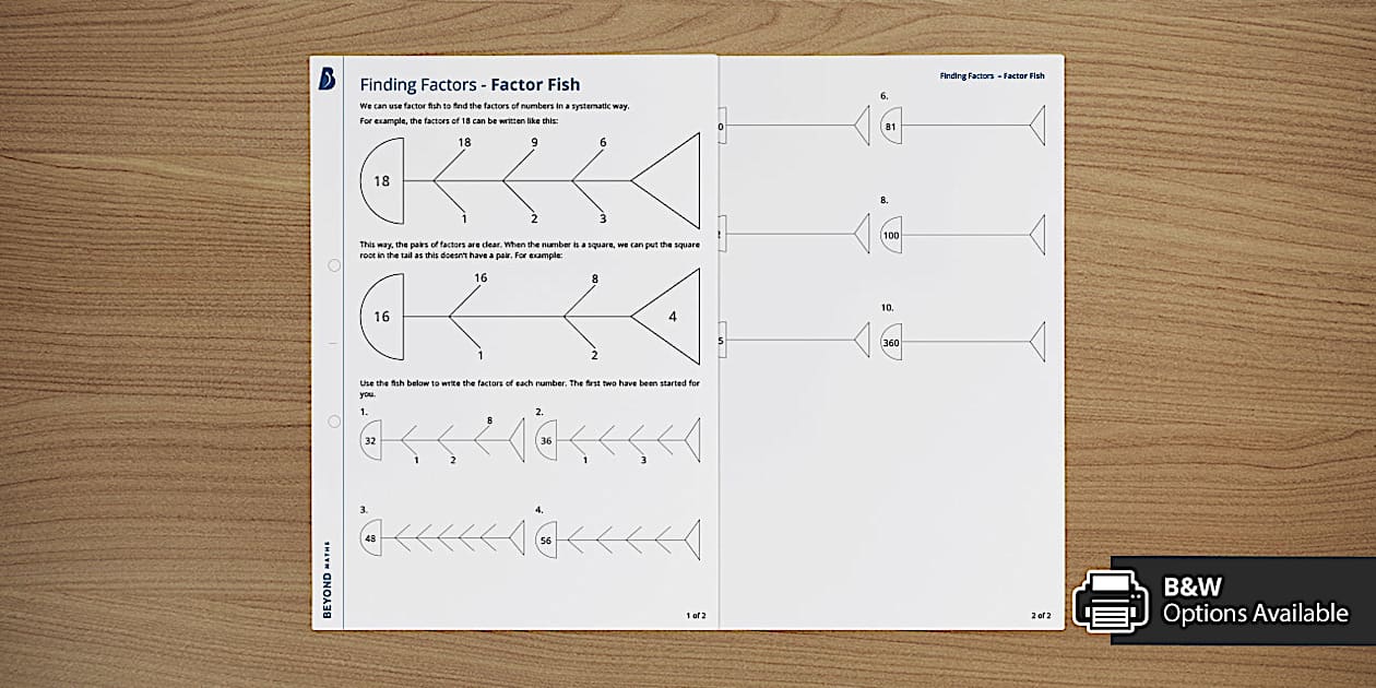 👉 Finding Factors - Factor Fish (teacher made) - Twinkl