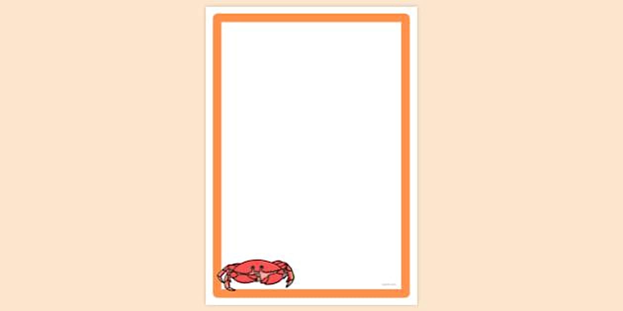Simple Blank Printable Crab | Page Border | Twinkl