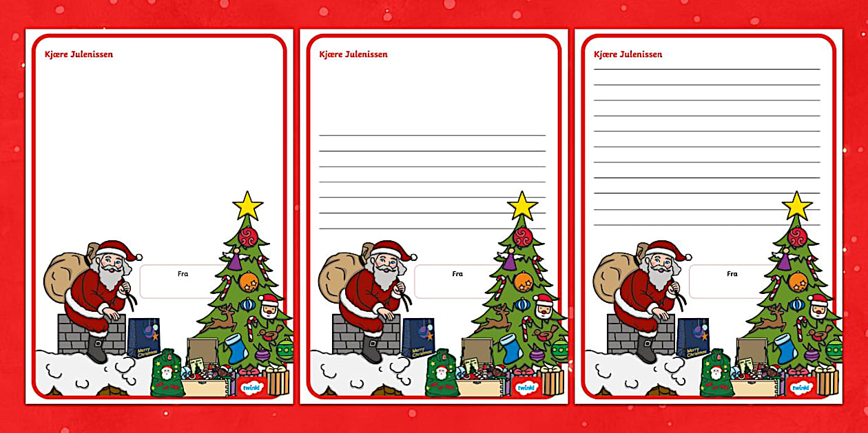 Brev til julenissen Mal (teacher made) - Twinkl
