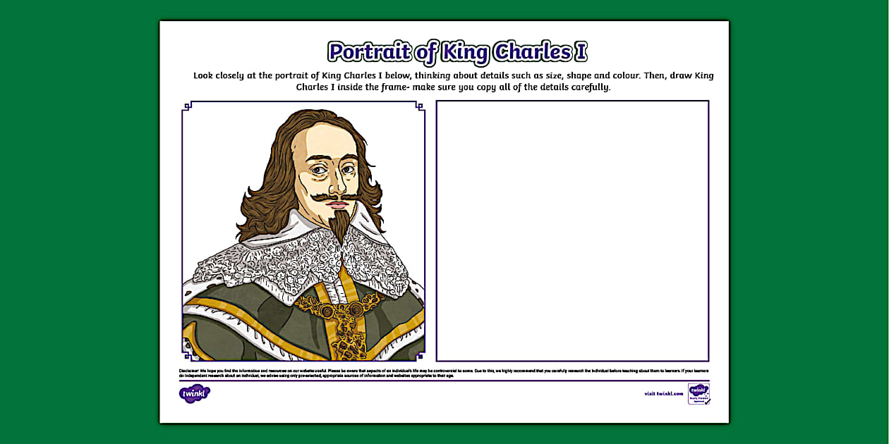 King Charles I Portrait Art Activity (Teacher-Made) - Twinkl