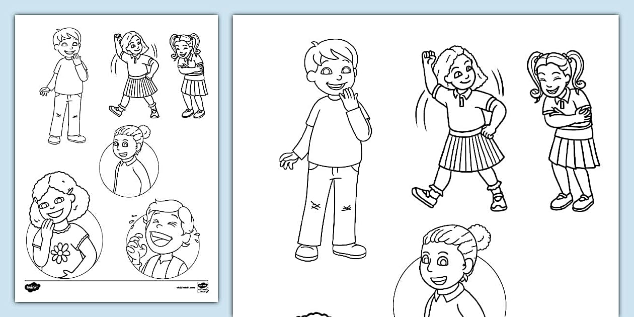 Laughter Colouring Sheet (teacher made) - Twinkl