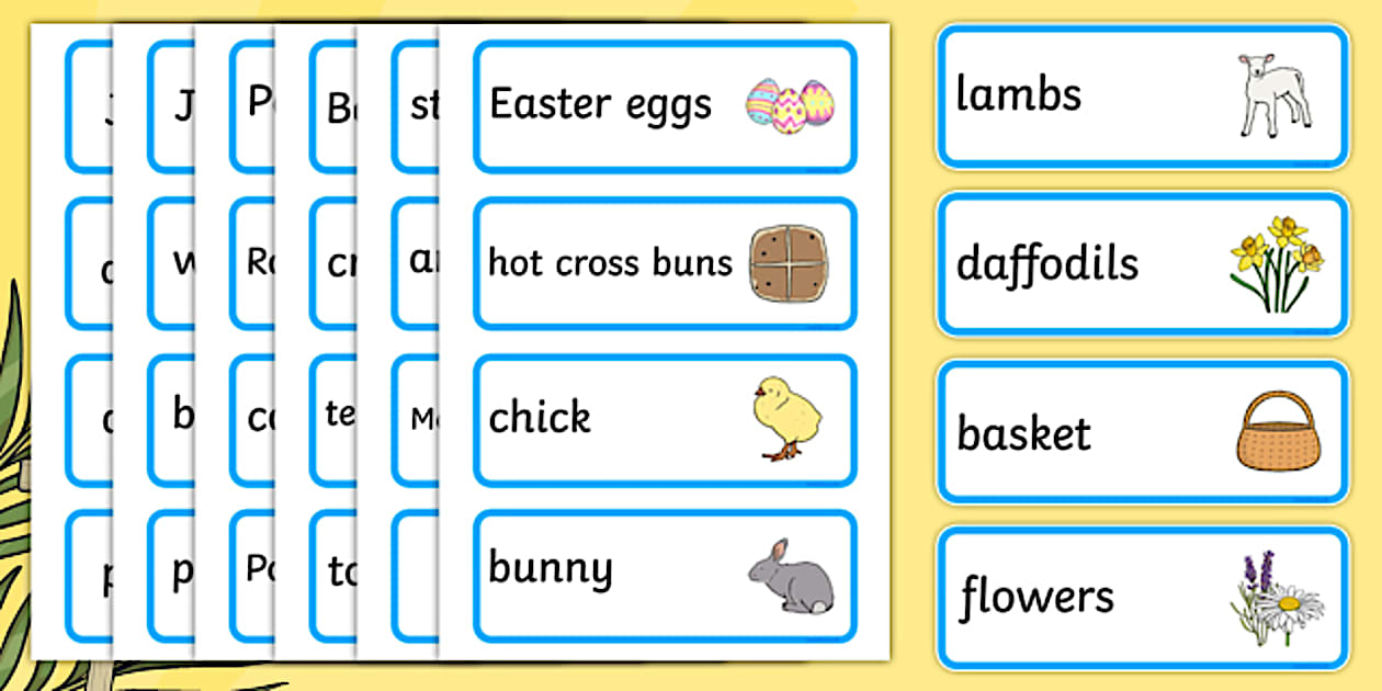 Easter Topic Cards | Easter Word List | Twinkl - Twinkl