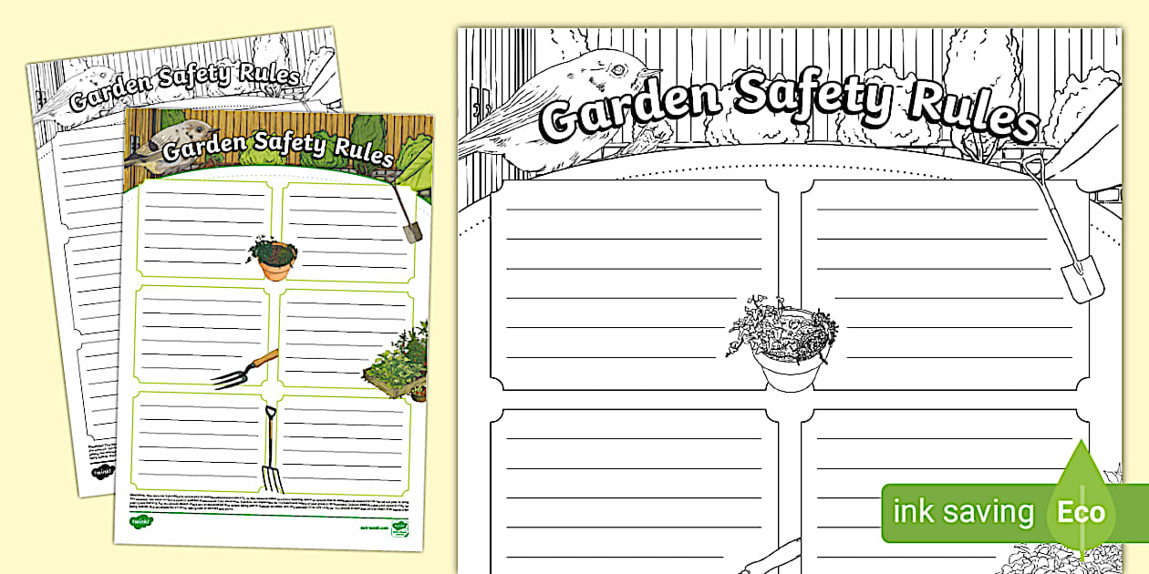Gardening Safety Rules Writing Template (teacher made)