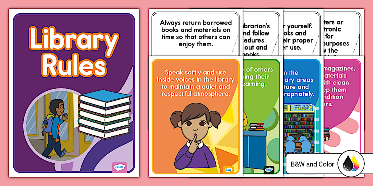 Library Rules Posters (teacher made) - Twinkl