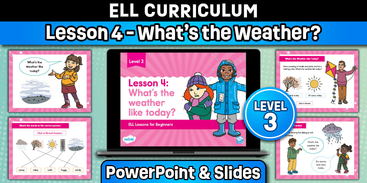 ELL: Level 3, Lesson 4 What's the Weather? PowerPoint & Slides
