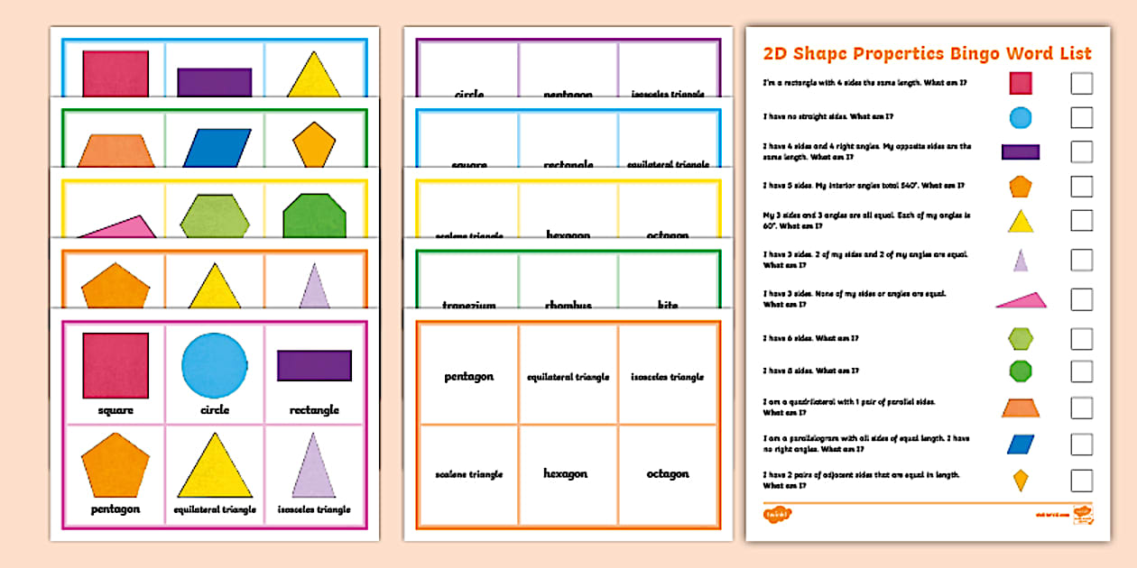* NEW * 2D Shape Properties Bingo - Twinkl - KS2 Maths