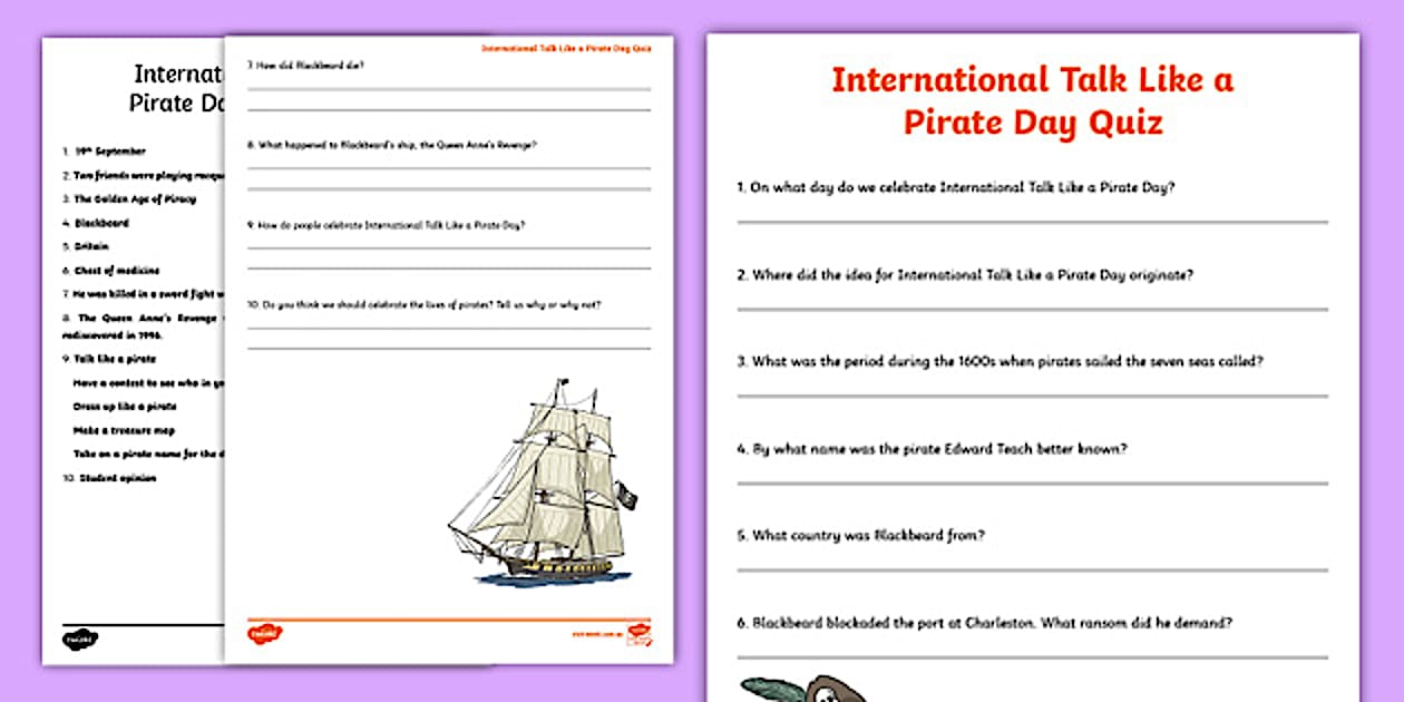 Crash Course Podcast International Talk Like a Pirate Day Quiz