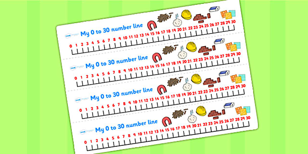 Materials Number Line 0 30 (teacher made) - Twinkl