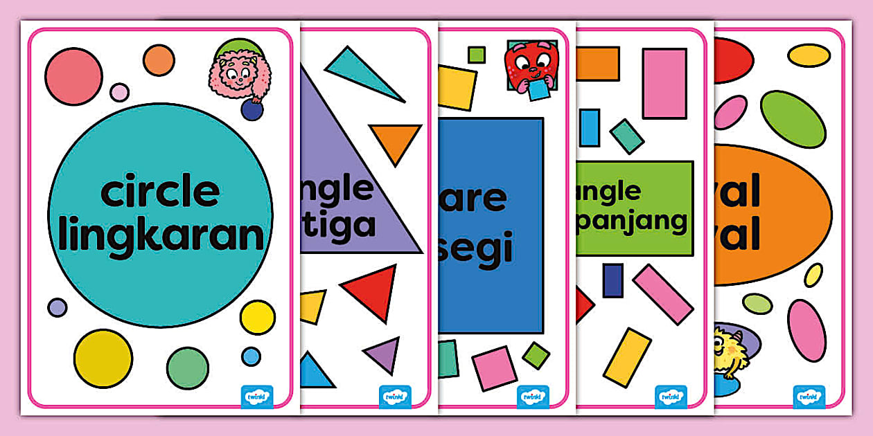 Let's Name the Shapes! Indonesian/English Display Posters