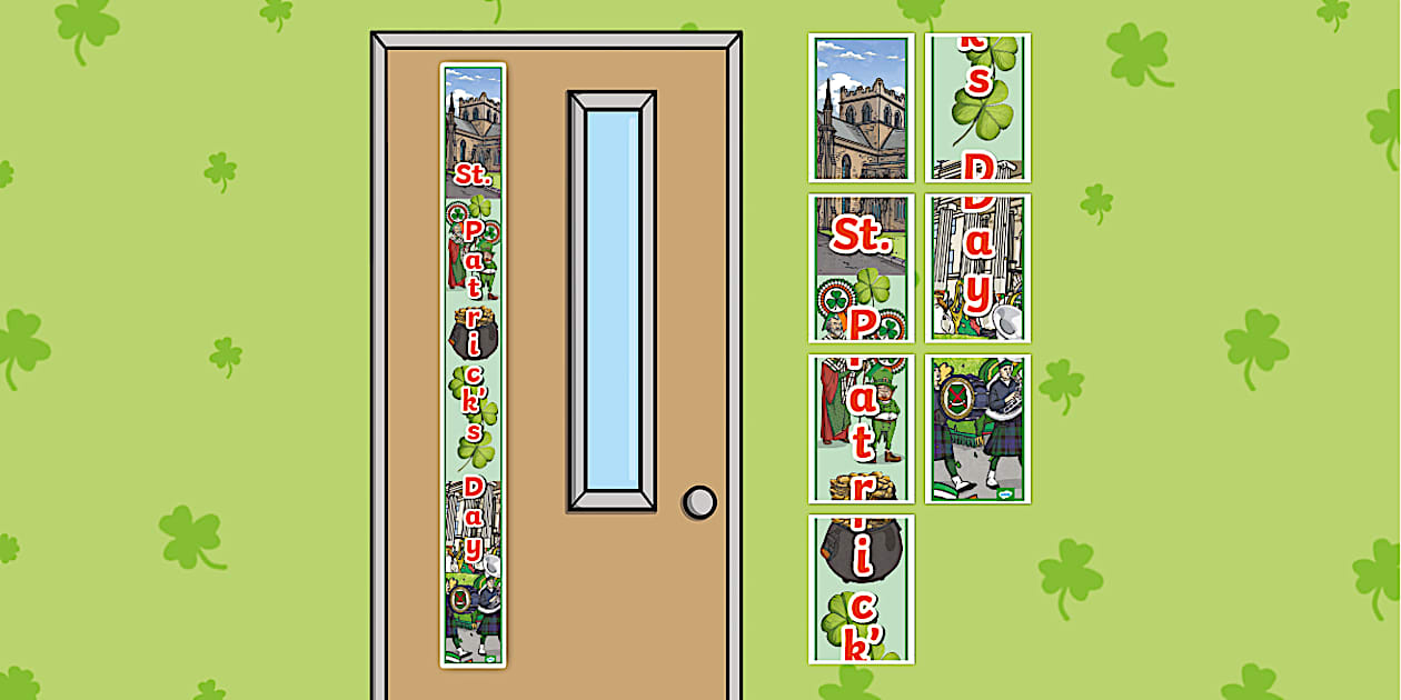 St. Patrick's Day Vertical Door Display Banner - Twinkl