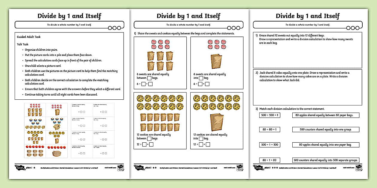 👉 Divide by 1 and itself Differentiated Activity Sheets