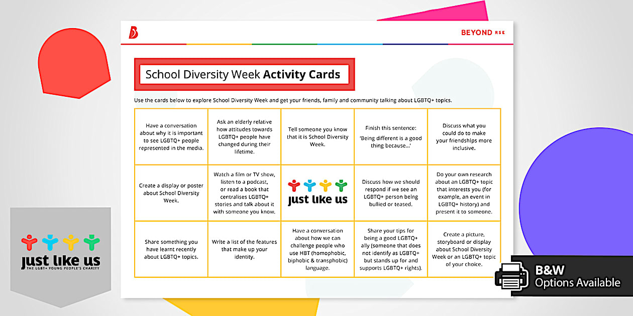 School Diversity Week Activity Cards | Beyond - Twinkl