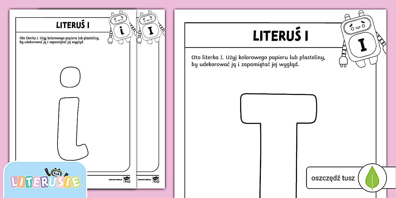 Literuś I | Dekorowanie litery I | Poznaj kształt litery I