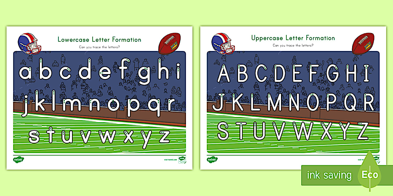 Football Letter Formation Worksheet - Twinkl