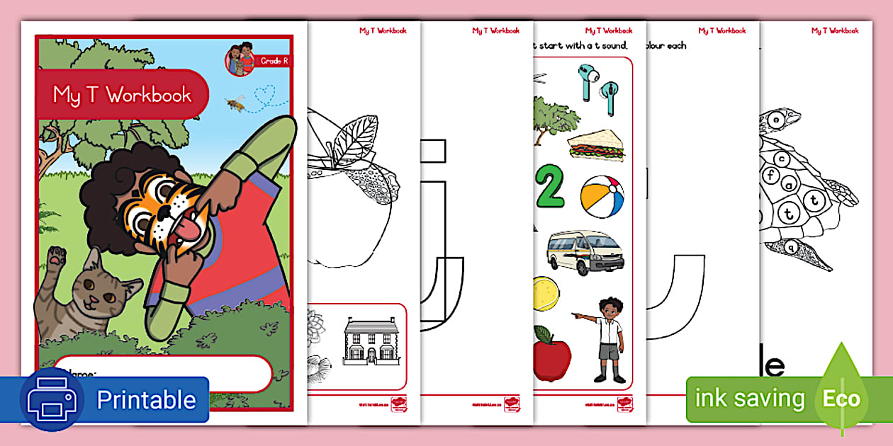 Gr. R Phonics: Workbook Letter T (teacher made) - Twinkl