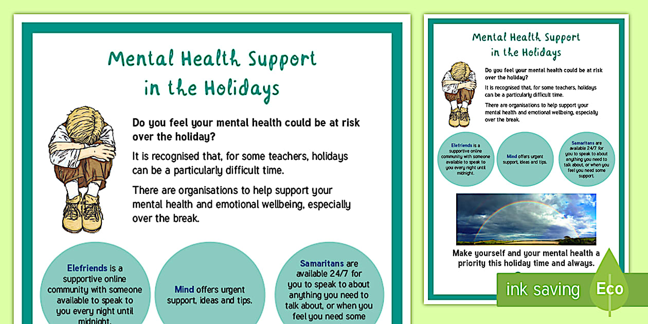 Mental Health Support in the Holidays Poster - Wellbeing