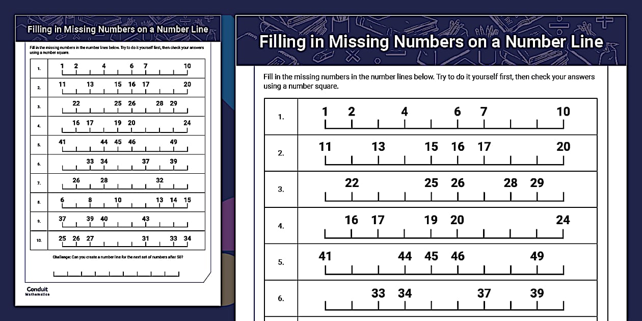 Reinforcing Number: Fill in the Missing Number to 50 Activity