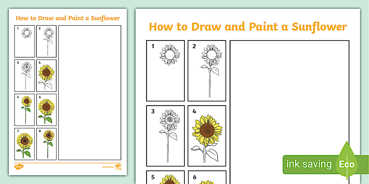 How to Draw and Paint a Sunflower (teacher made) - Twinkl