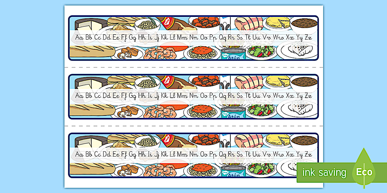 Recta alfabética: La comida | Recursos educativos | Twinkl
