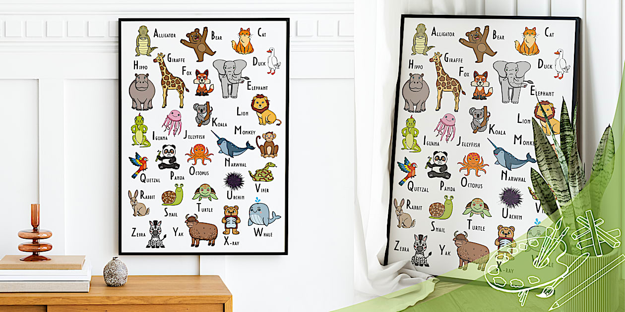 Animal-Themed Alphabet Poster | Twinkl Art Gallery - Twinkl