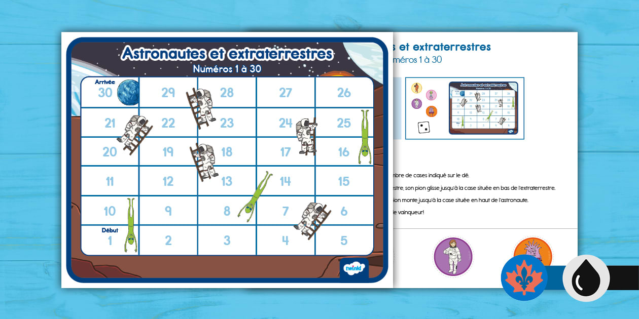 1-30 Astronauts and Aliens Game French (teacher made)