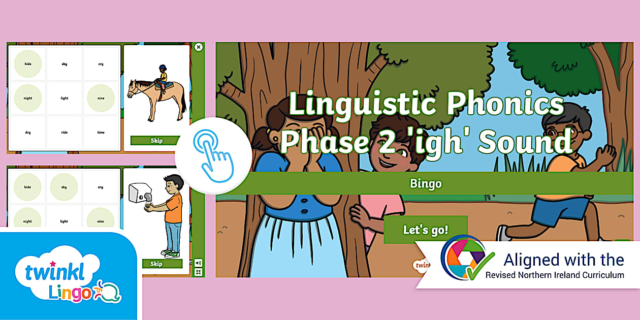 Linguistic Phonics Phase 2 'igh' Sound Bingo Game - Twinkl