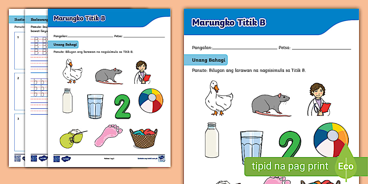 Marungko Titik B Worksheet | Philippines | Twinkl