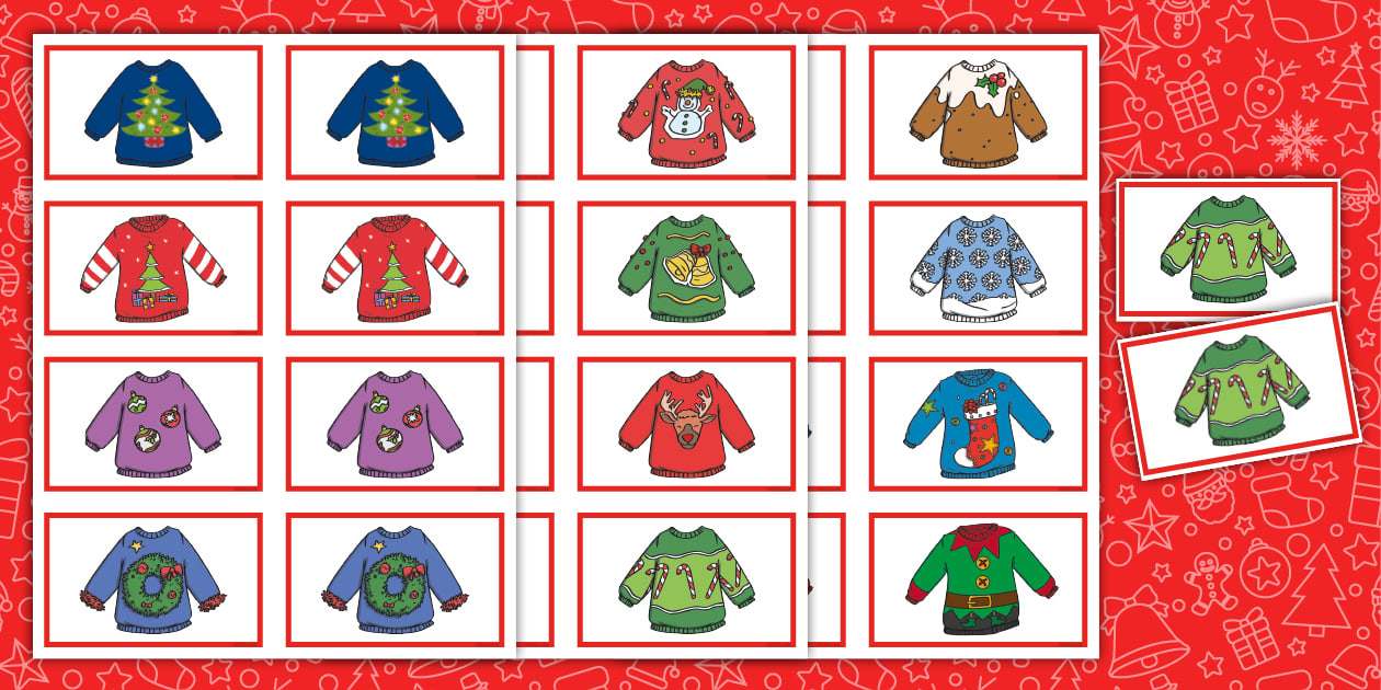 Ugly Christmas Sweater Matching Card Game