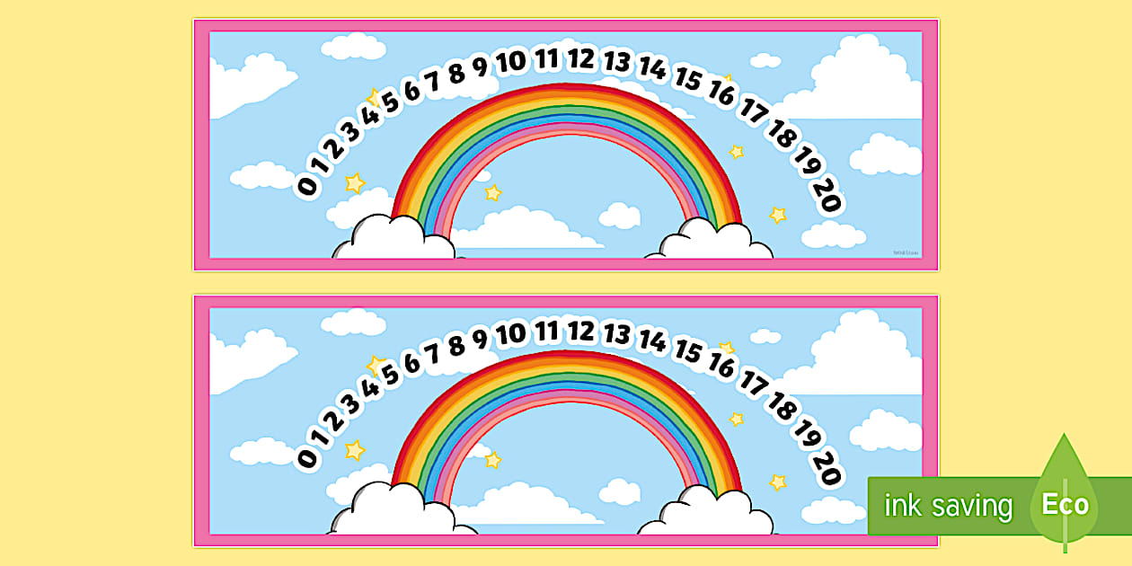 Rainbow 0-20 Curved Number Line (teacher made) - Twinkl