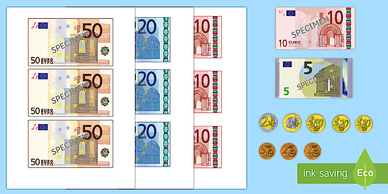 Printable Euro Money Cut-Outs | Twinkl Teach - Twinkl