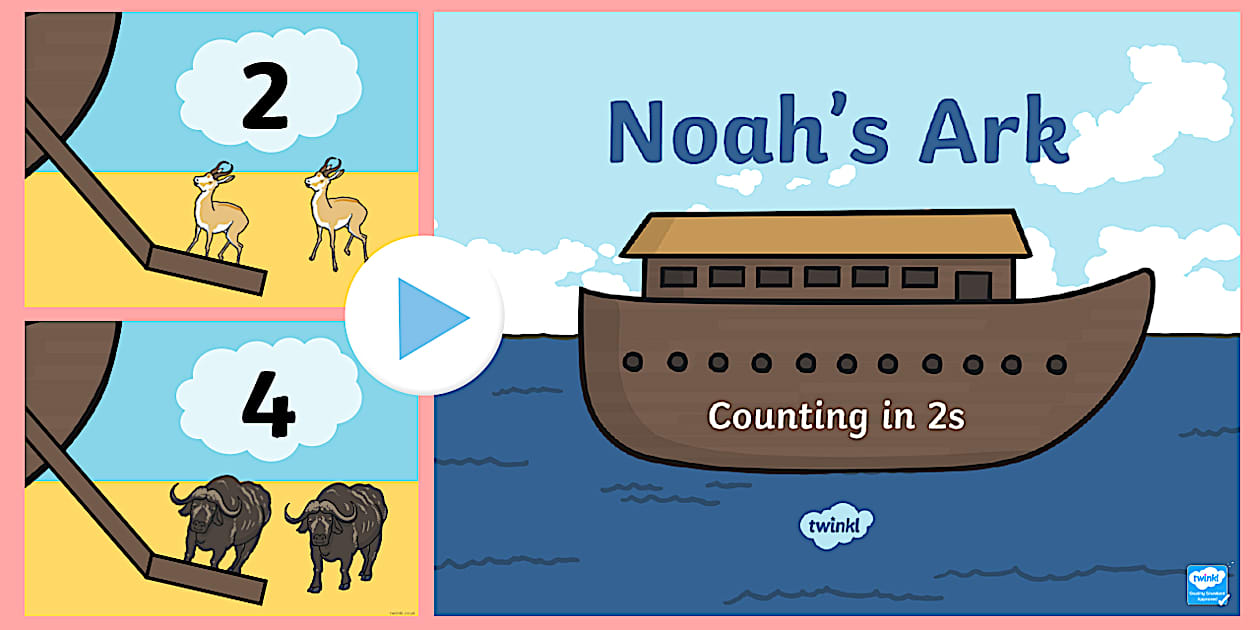 Noah's Ark Counting in 2s PowerPoint (teacher made) - Twinkl